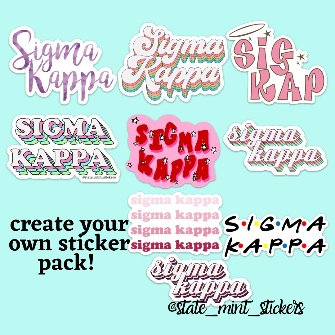 Sigma Kappa Sigkap Sigma Kay SK Sorority Sticker Pack | Perfect Big ...