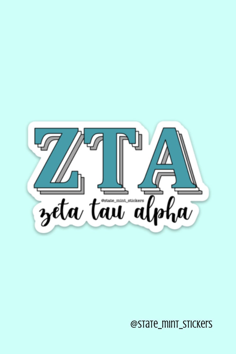 Zeta Tau Alpha Sorority Greek Letters Laptop Sticker - Etsy
