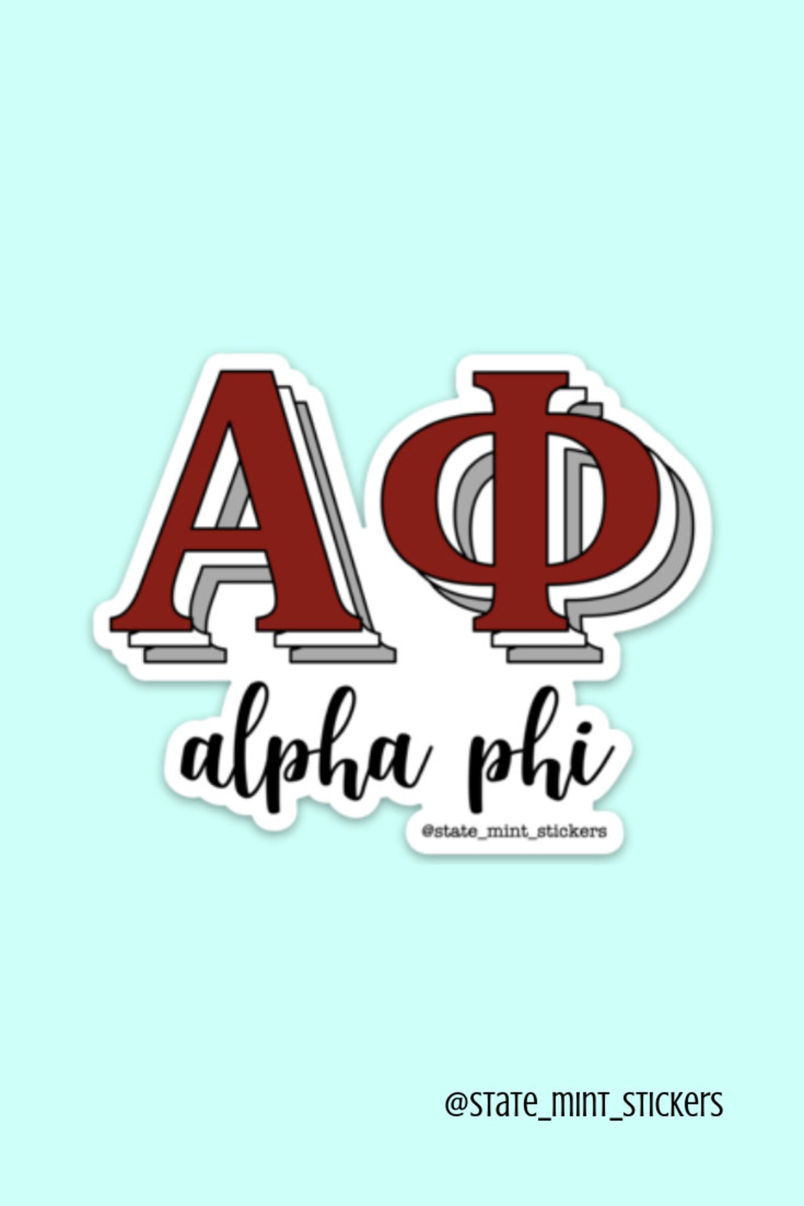 Alpha Phi Sorority Layered Greek Letters Sticker 3.5 - Etsy