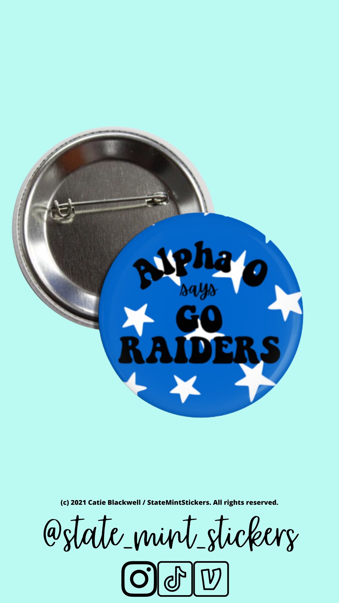 Alpha Omicron Pi Button | Sorority Gameday Football Pin Buttons - Etsy