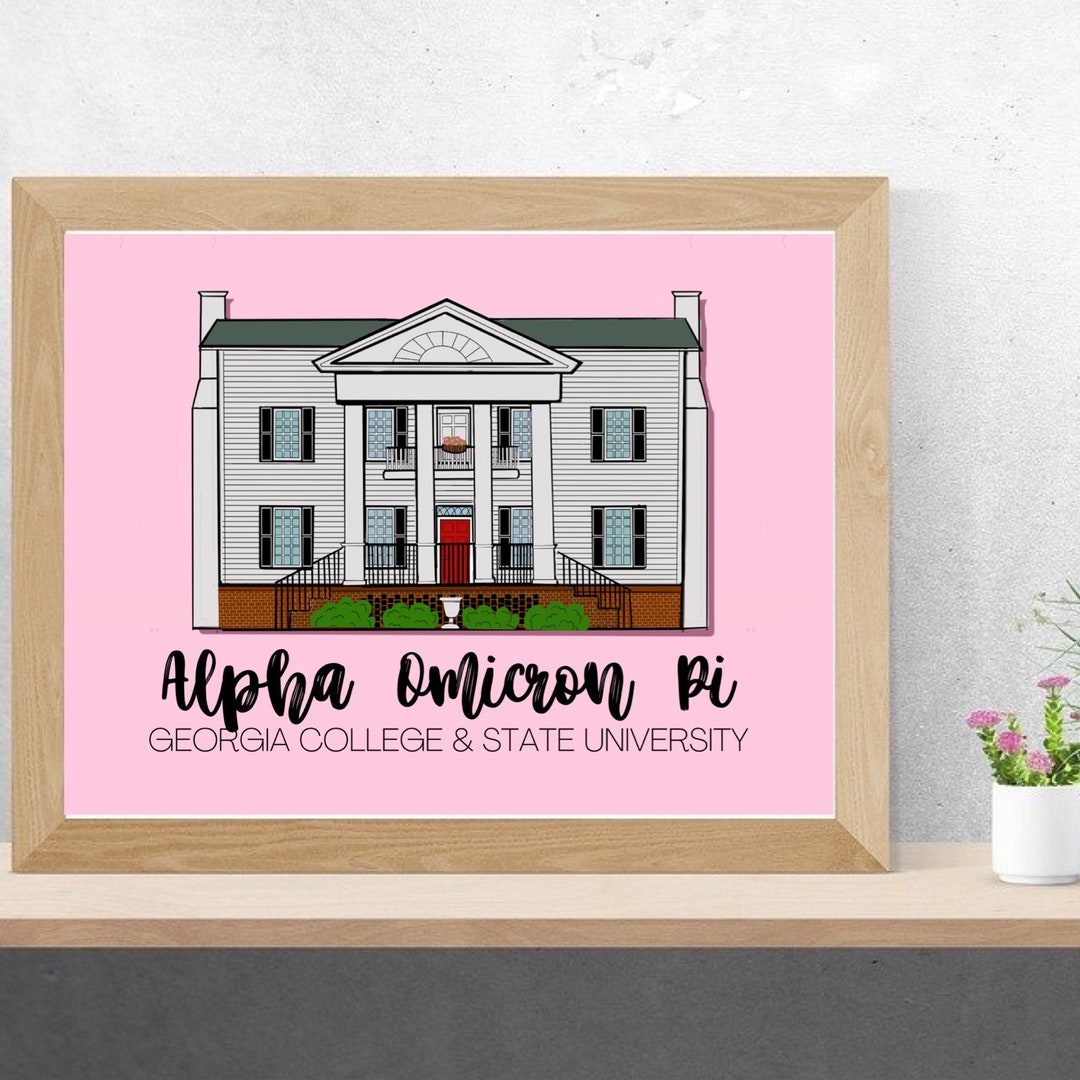 Custom Sorority or Fraternity House Digital Illustration | 4x6 Print ...