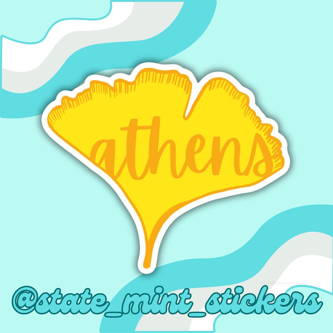 Downtown Athens Georgia Gingko Leaf Sticker / Decal | University of ...
