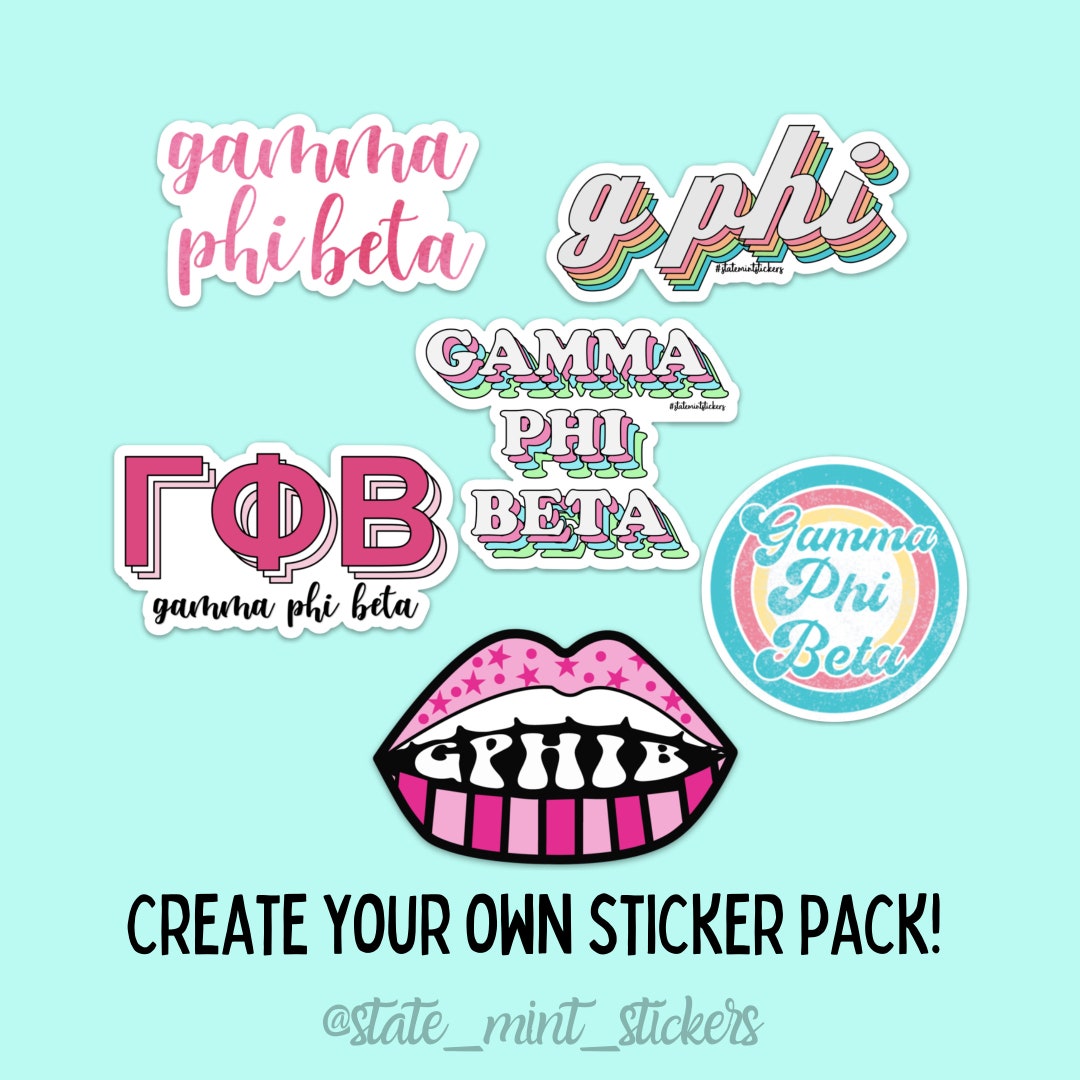 Gamma Phi Beta Sorority Sticker Pack | Perfect for Bid Day, Big Little ...