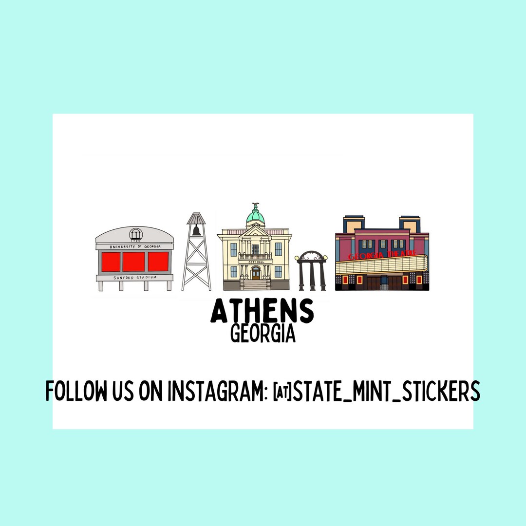 Downtown Athens Georgia UGA Landmark Digital Illustration / Print ...