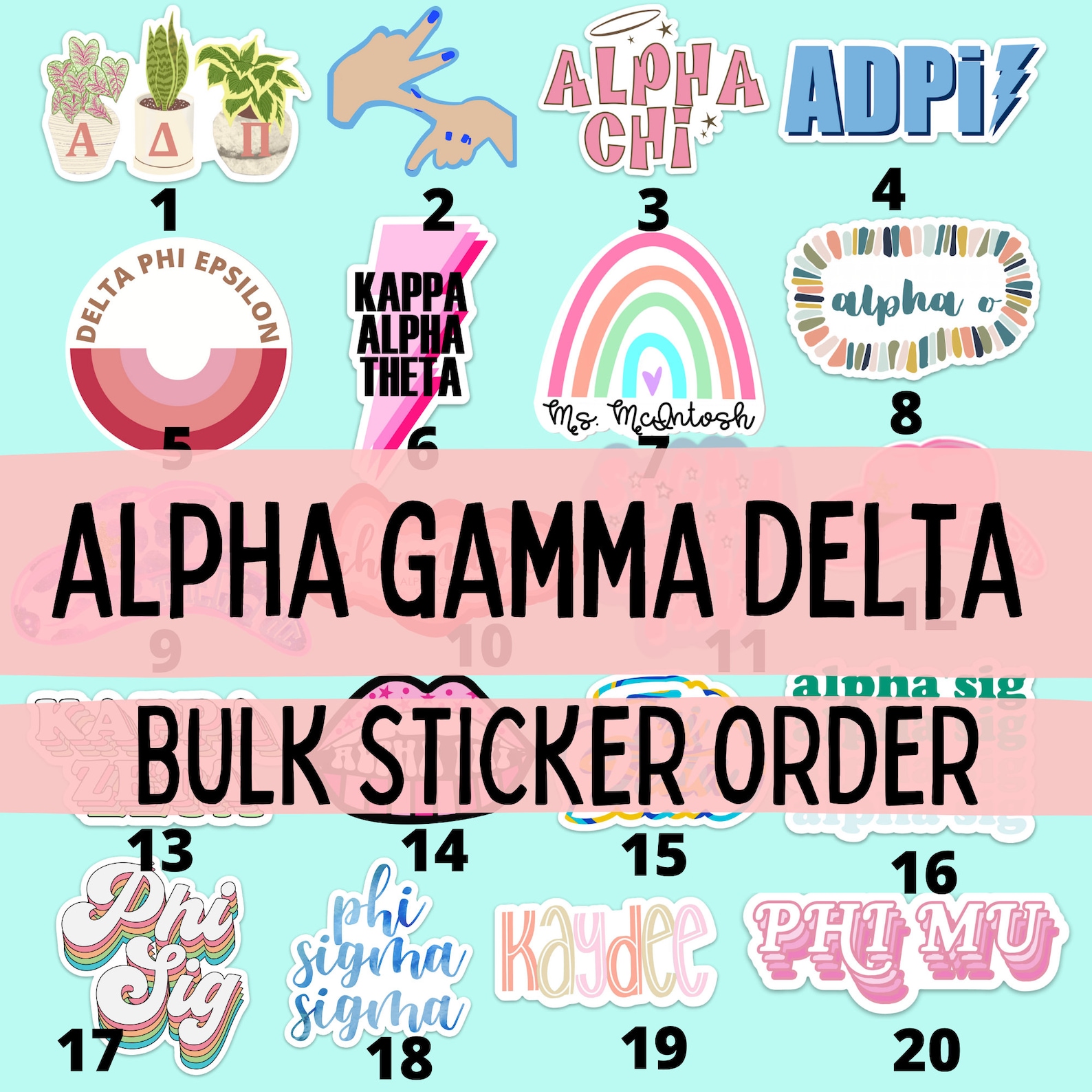 Alpha Gamma Delta Sorority Stickers Bulk Order PERFECT for - Etsy