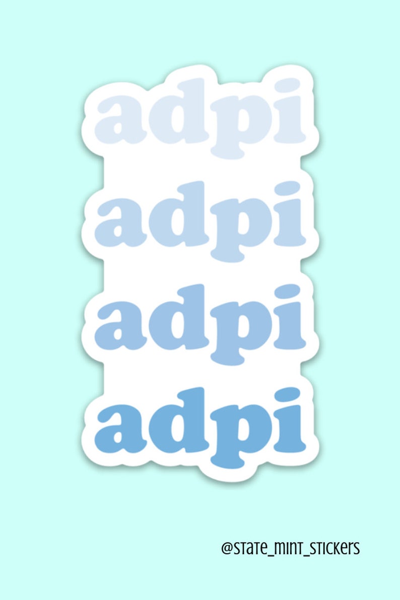 Alpha Delta Pi ADPi Blue Gradient Sorority Sticker 3.5 | Etsy