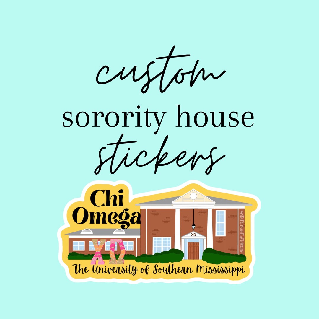 Custom Fraternity House / Sorority House Stickers 3.5 Waterproof ...