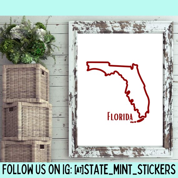 Florida State Outline Print Digital Print Digital Download | Etsy