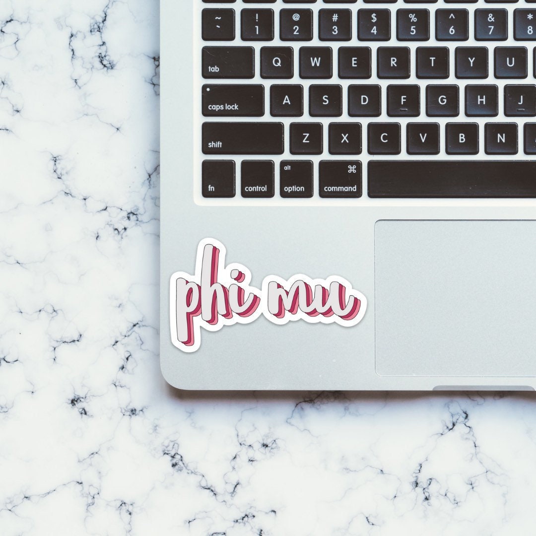 Phi Mu Sorority Pink Sticker Decal | 4" Wide / Decal | for Car, Laptop ...