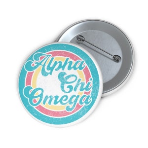 Alpha Chi Omega Sorority Pin Buttons | 4 Inch Wide Sticker, Pastel, Big ...