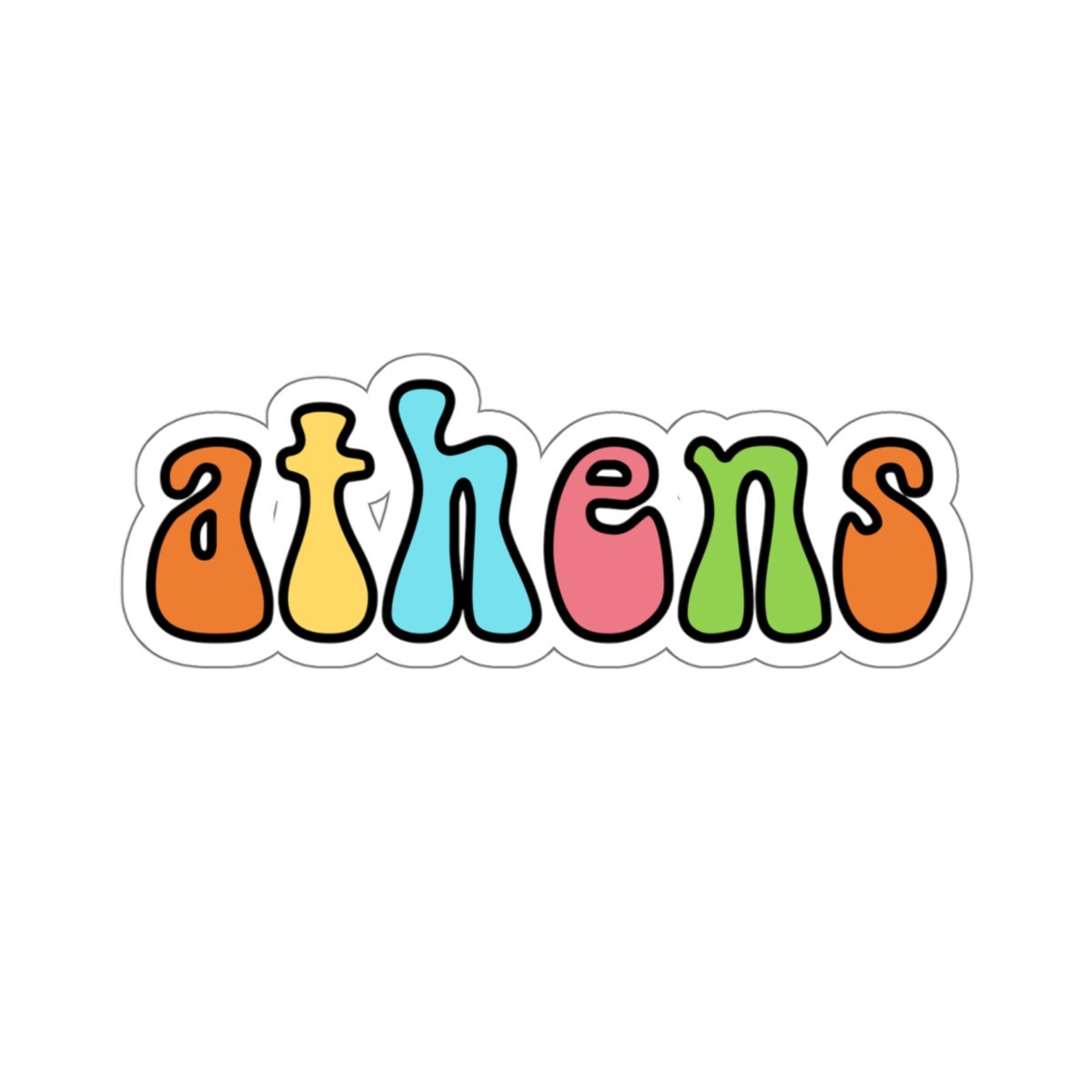 Athens Georgia Groovy Kiss-cut Stickers - Etsy