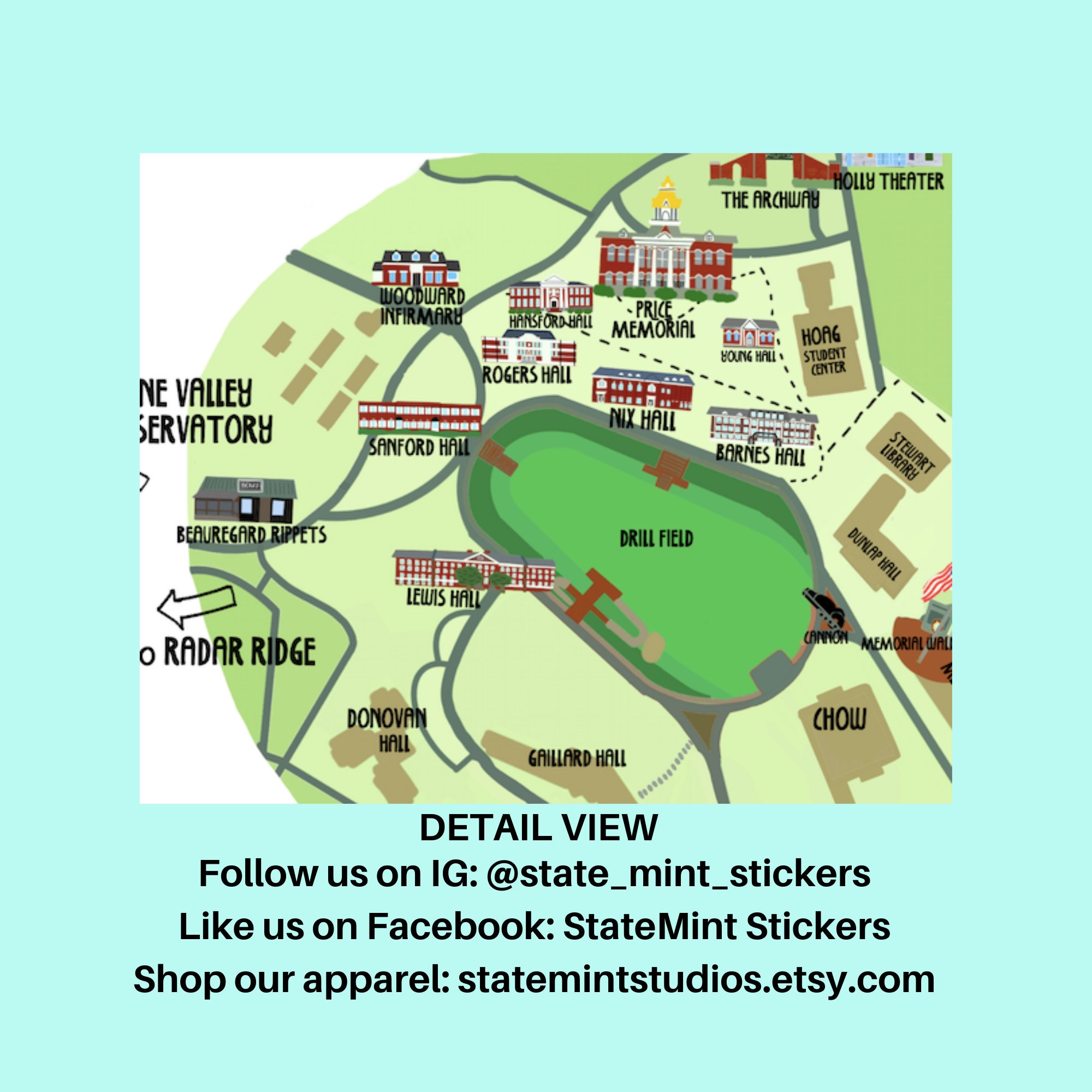 Dahlonega Map 1980s North Georgia College Digital Illustration - Etsy ...