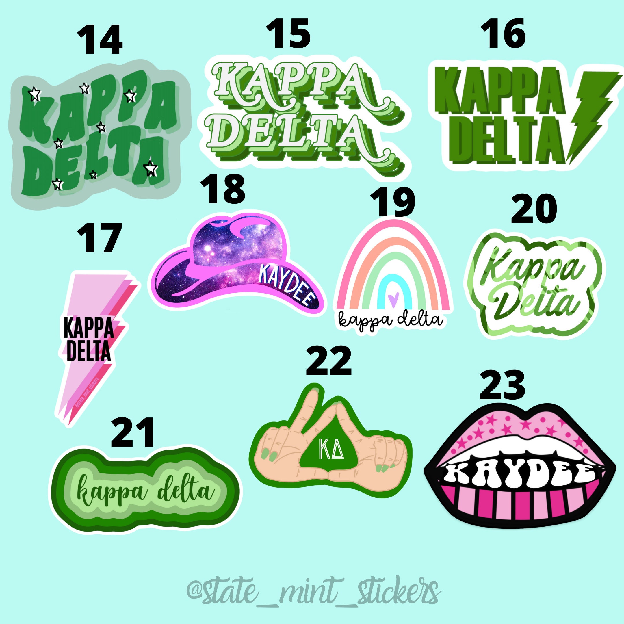 Kappa Delta Sorority Sticker Pack Perfect for Bid Day Big - Etsy