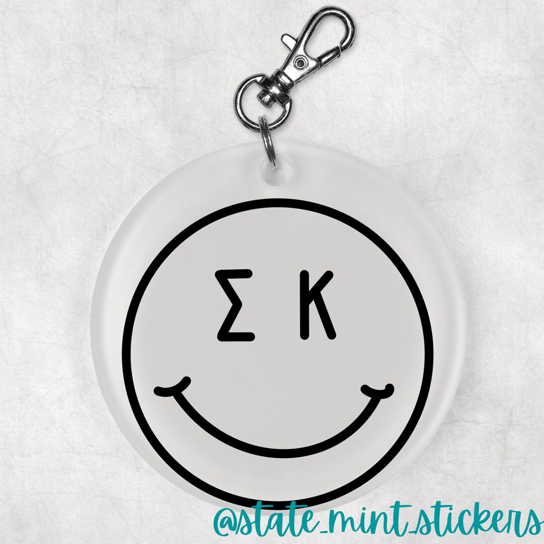 Sigma Kappa Happy Face Keychain | Sigma Kappa Keychain | Sorority ...