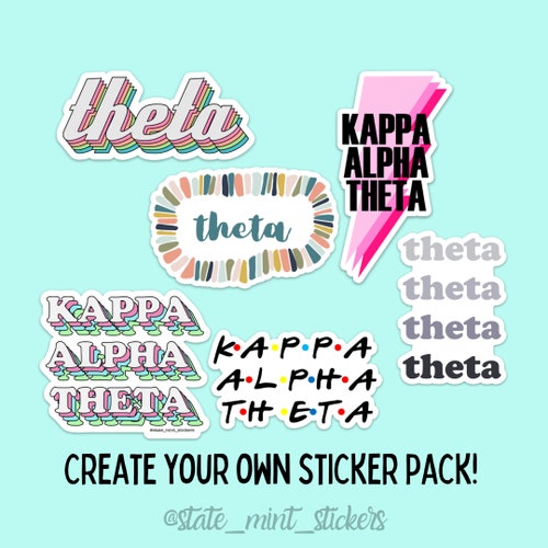 Kappa Alpha Theta Sorority Sticker Pack Perfect For Bid Day Etsy