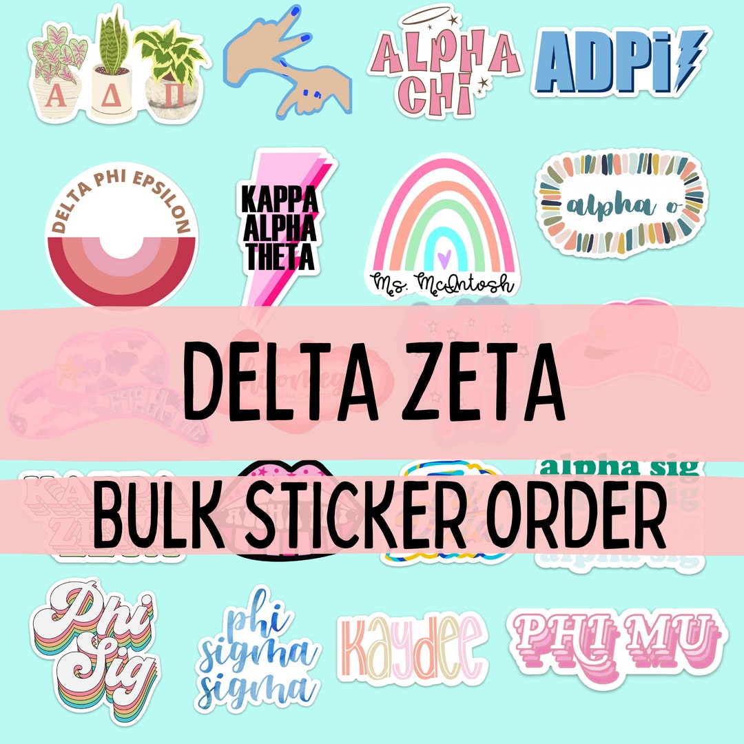 Delta Zeta Stickers | Sorority Stickers Bulk Order | PERFECT for BID ...