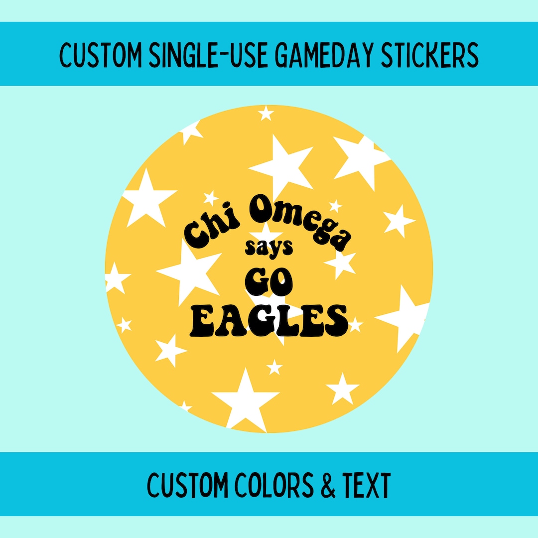 Custom Gameday Stickers Single Use Stickers Sorority Game - Etsy