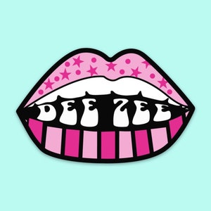 Delta Zeta Sorority Pink Stars & Lips DEE ZEE Sticker - Etsy