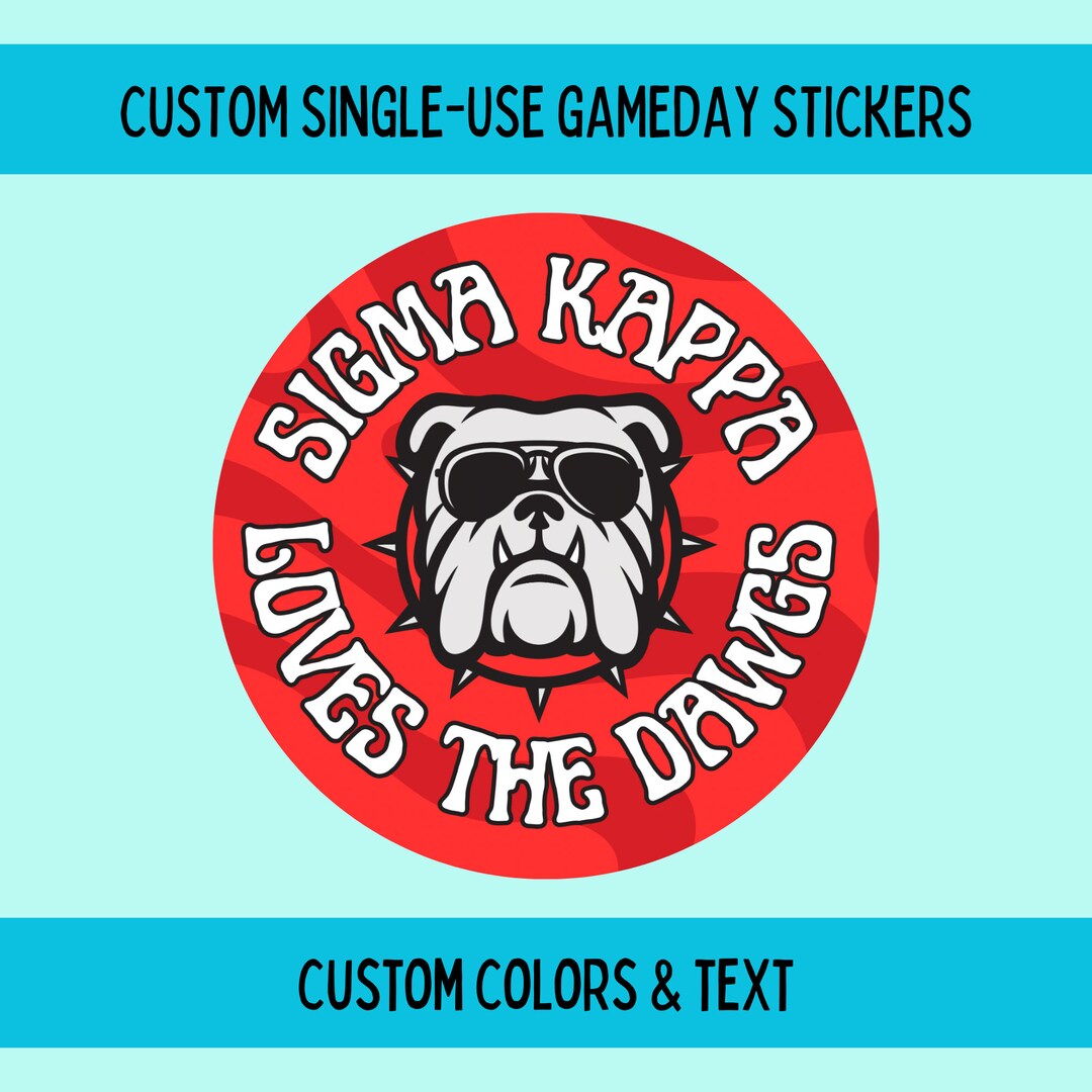Custom Gameday Stickers | Single Use Stickers | Sorority Game Day ...