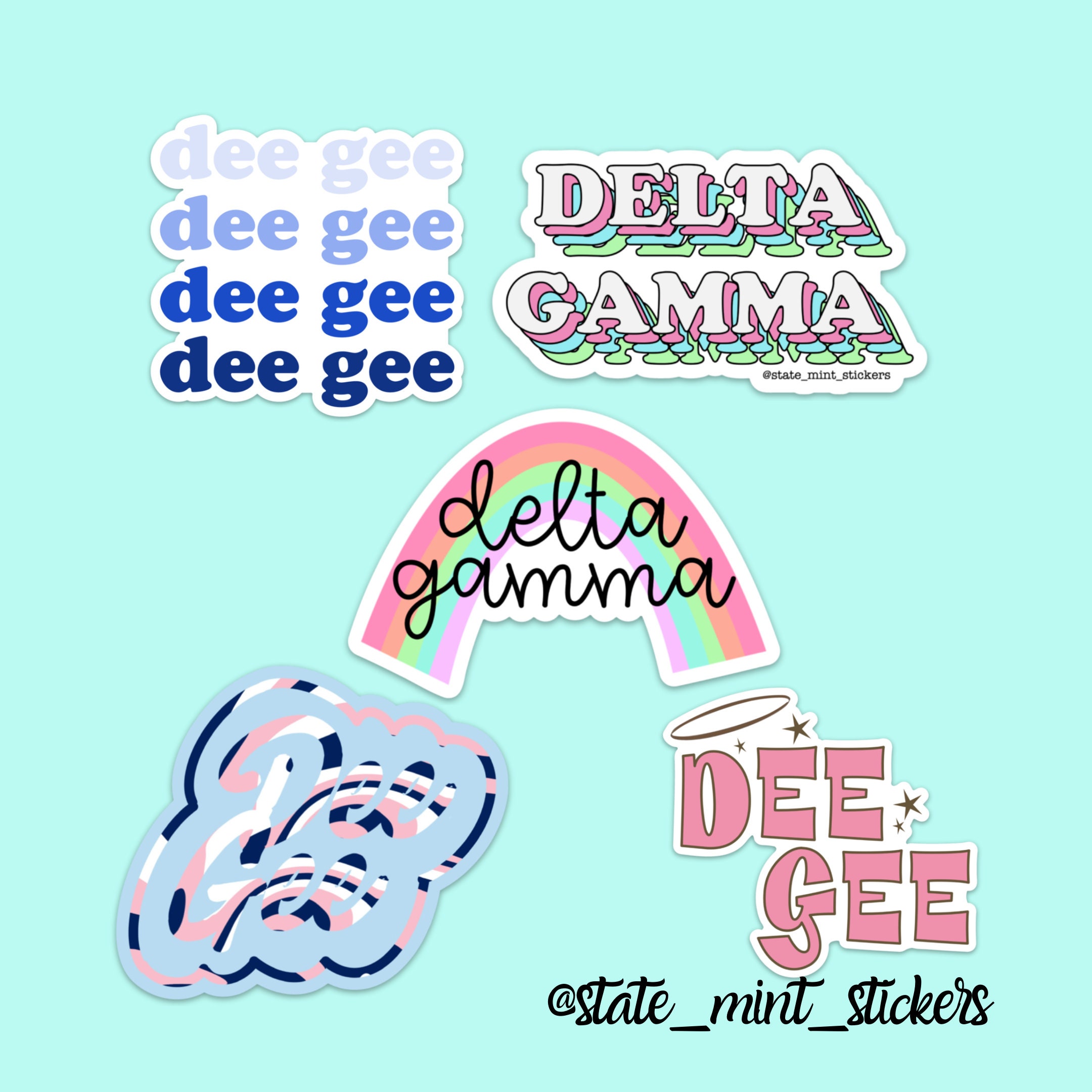 Delta Gamma Deegee Dee Gee DG Sorority Sticker Pack Perfect - Etsy