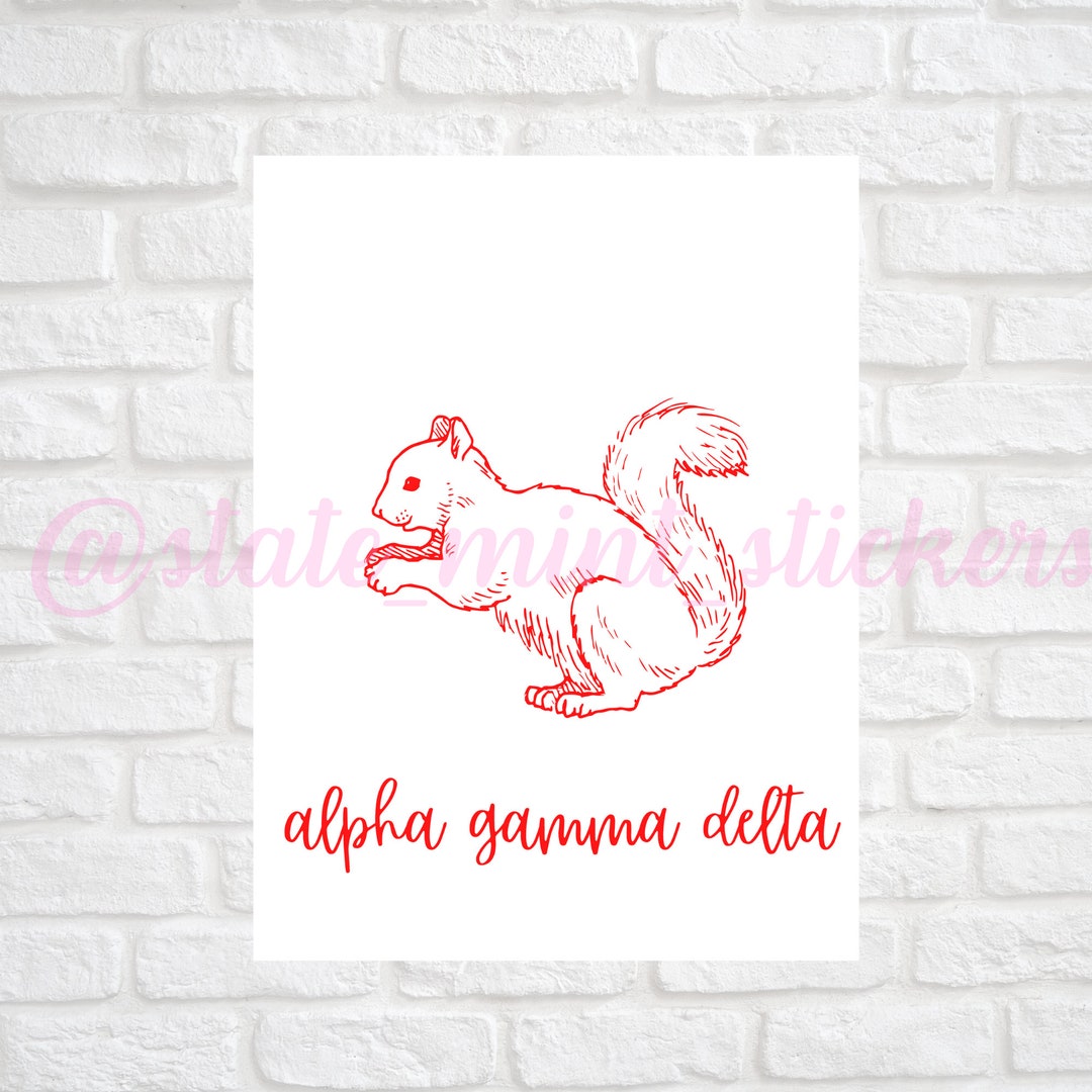 Alpha Gamma Delta AGD Sorority Gallery Wall Art | Red Squirrel Mascot ...