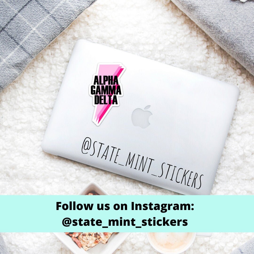 Alpha Gamma Delta Sorority Pink Lightning Bolt Sticker | 4" - Etsy