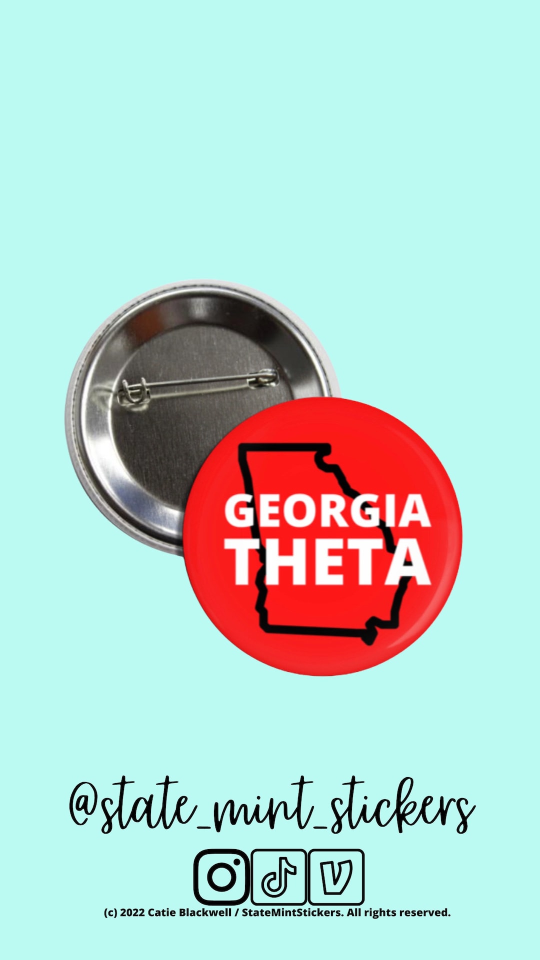 Custom Sorority State Buttons | Football Game Buttons | Sorority ...