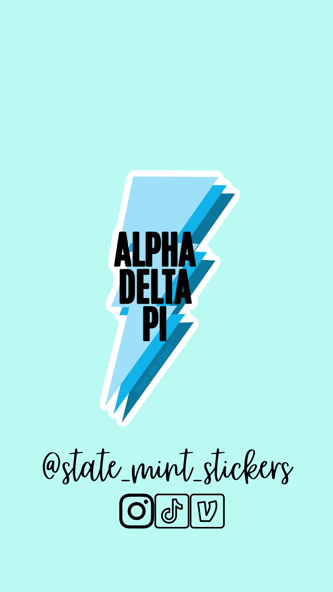 Alpha Delta Pi Sticker | Blue Lightning Bolt Adpi Sorority Sticker - Etsy