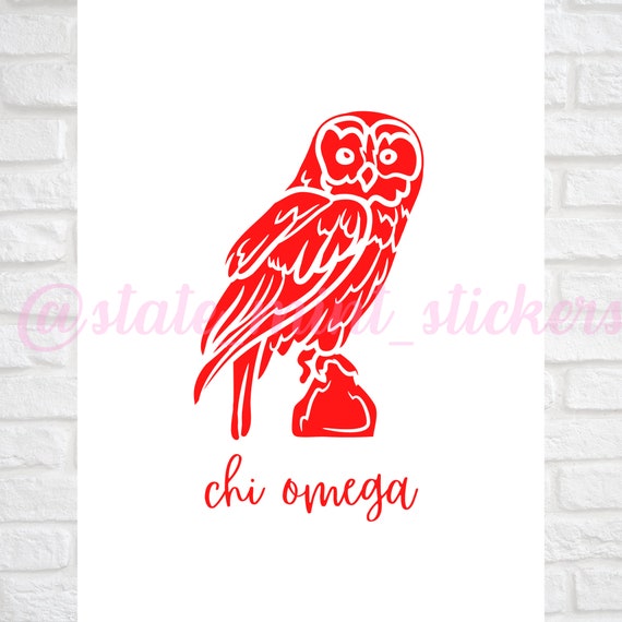 Chi Omega Sorority Gallery Wall Art Red Owl DIGITAL | Etsy