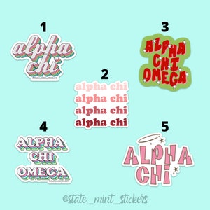 Alpha Chi Omega Sorority Sticker Pack | Alpha Chi Omega Stickers - Etsy