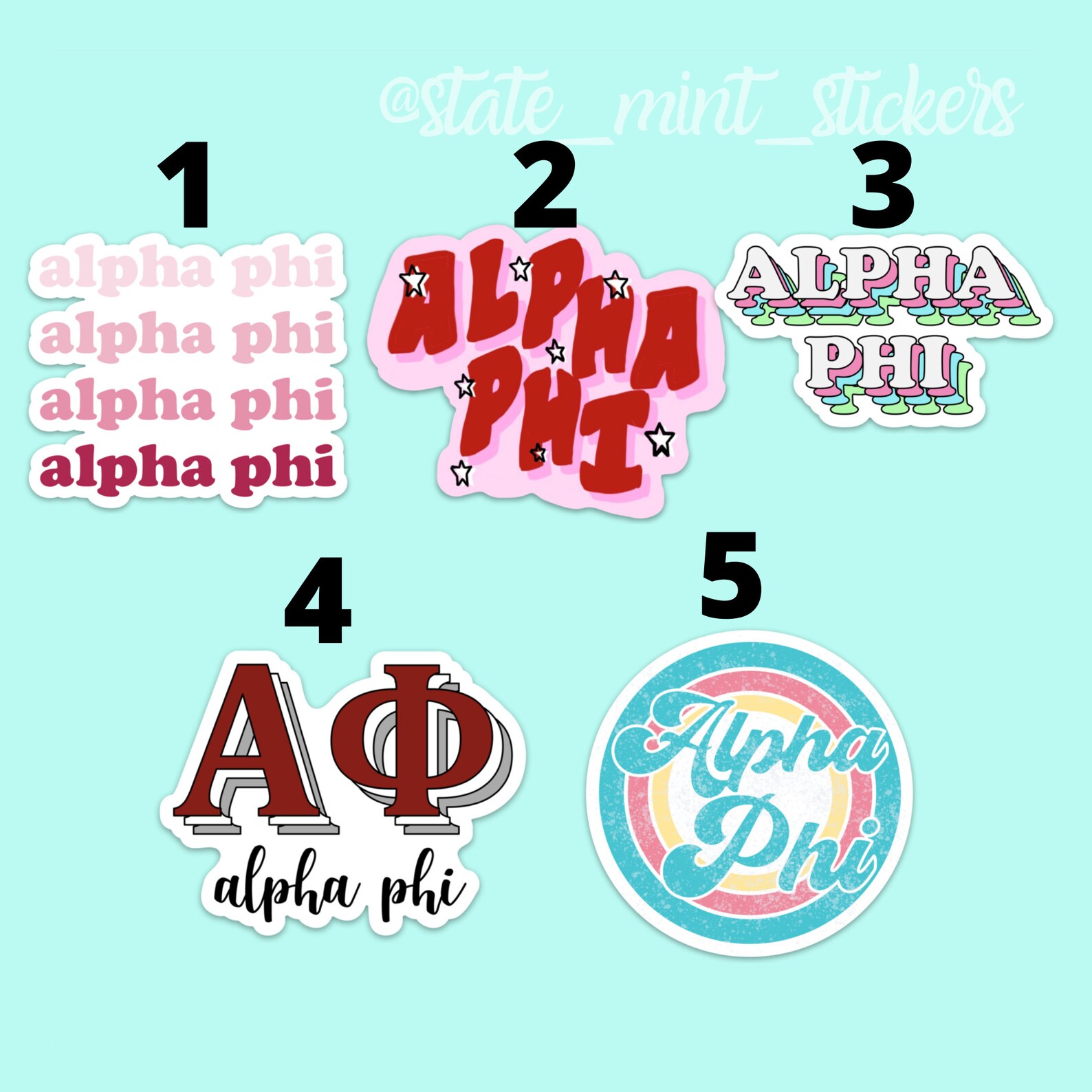 Alpha Phi Sorority Sticker Pack Perfect for Bid Day Big - Etsy