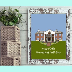 Custom Sorority or Fraternity House Digital Illustration | 4x6 Print ...