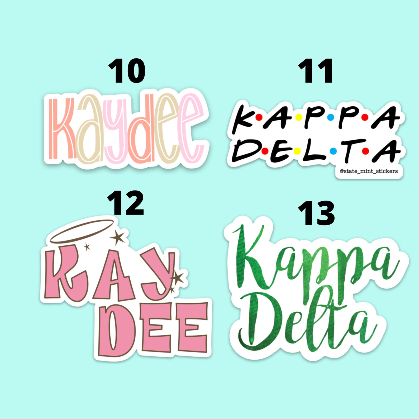 Kappa Delta Sorority Sticker Pack Perfect for Bid Day Big | Etsy