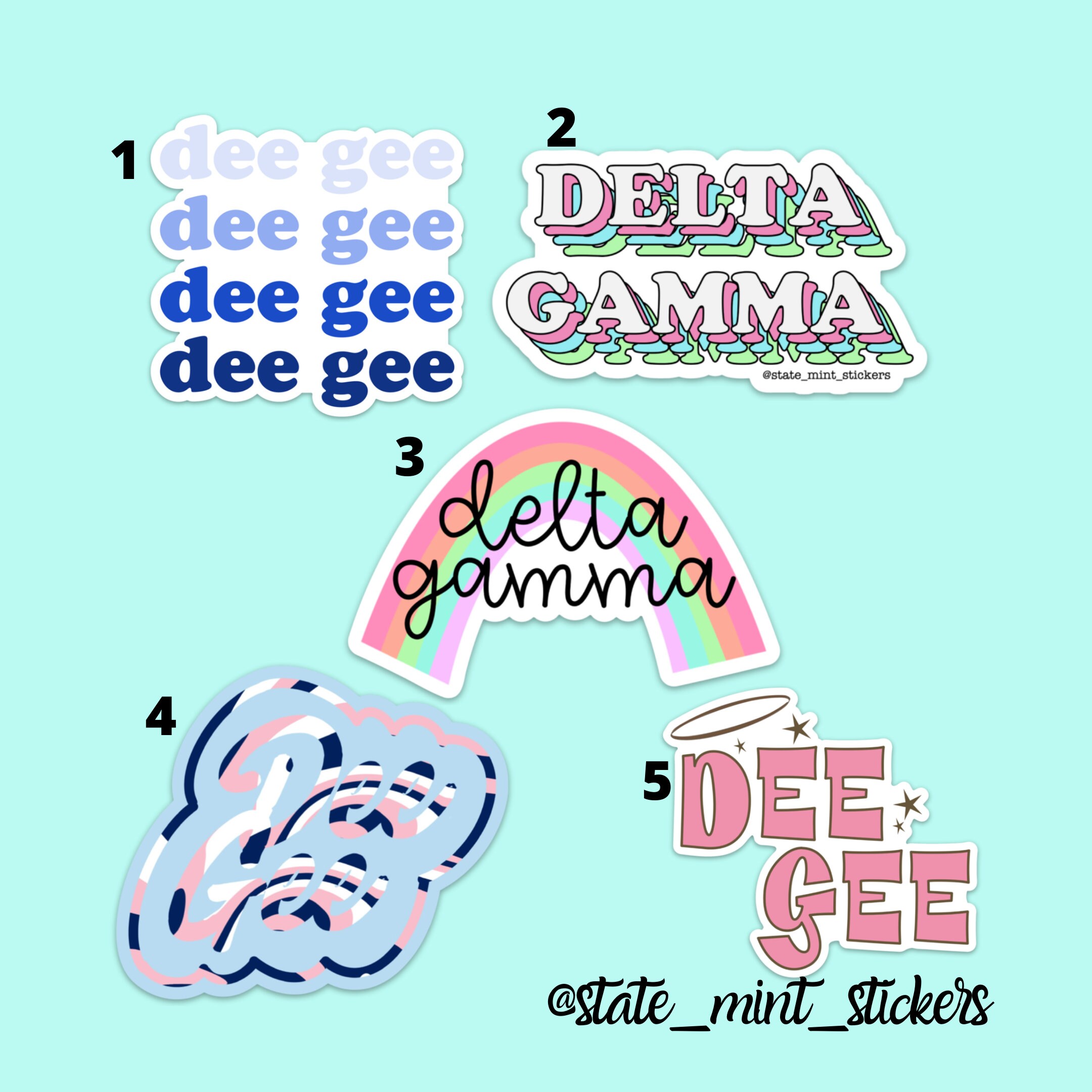 Delta Gamma Deegee Dee Gee DG Sorority Sticker Pack Perfect - Etsy
