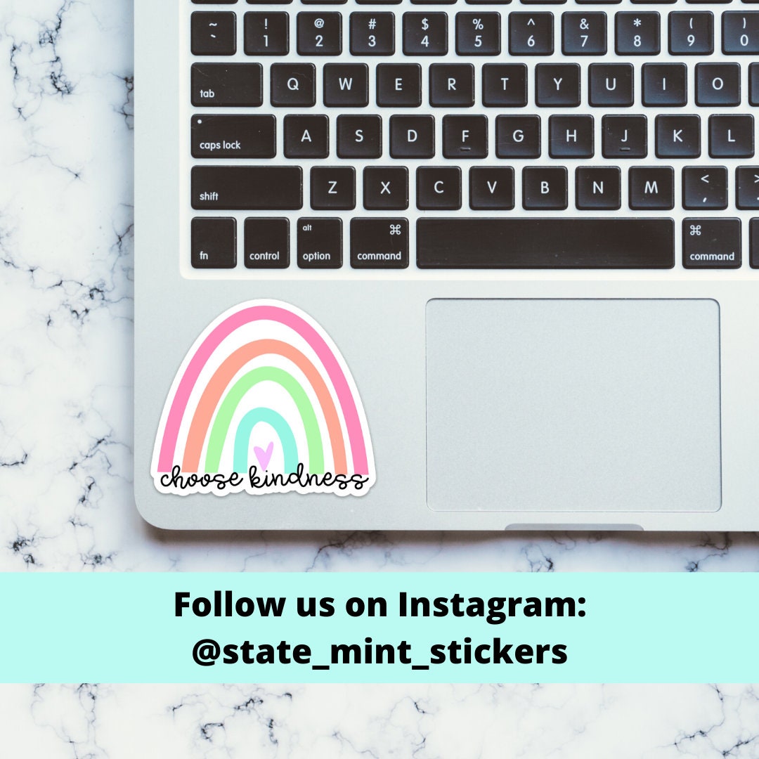 CHOOSE KINDNESS Pastel Rainbow Sticker / Decal | 4" Tall - Etsy