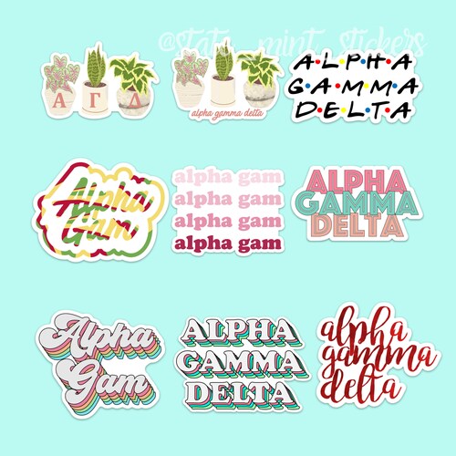 Alpha Gamma Delta Sticker Pack Sorority Stickers Alpha Gamma - Etsy