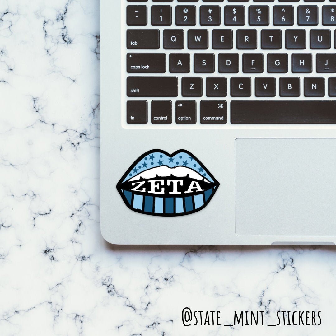 Zeta Tau Alpha Sorority Blue Stars and Lips ZTA Sticker / Decal | 3.5 ...