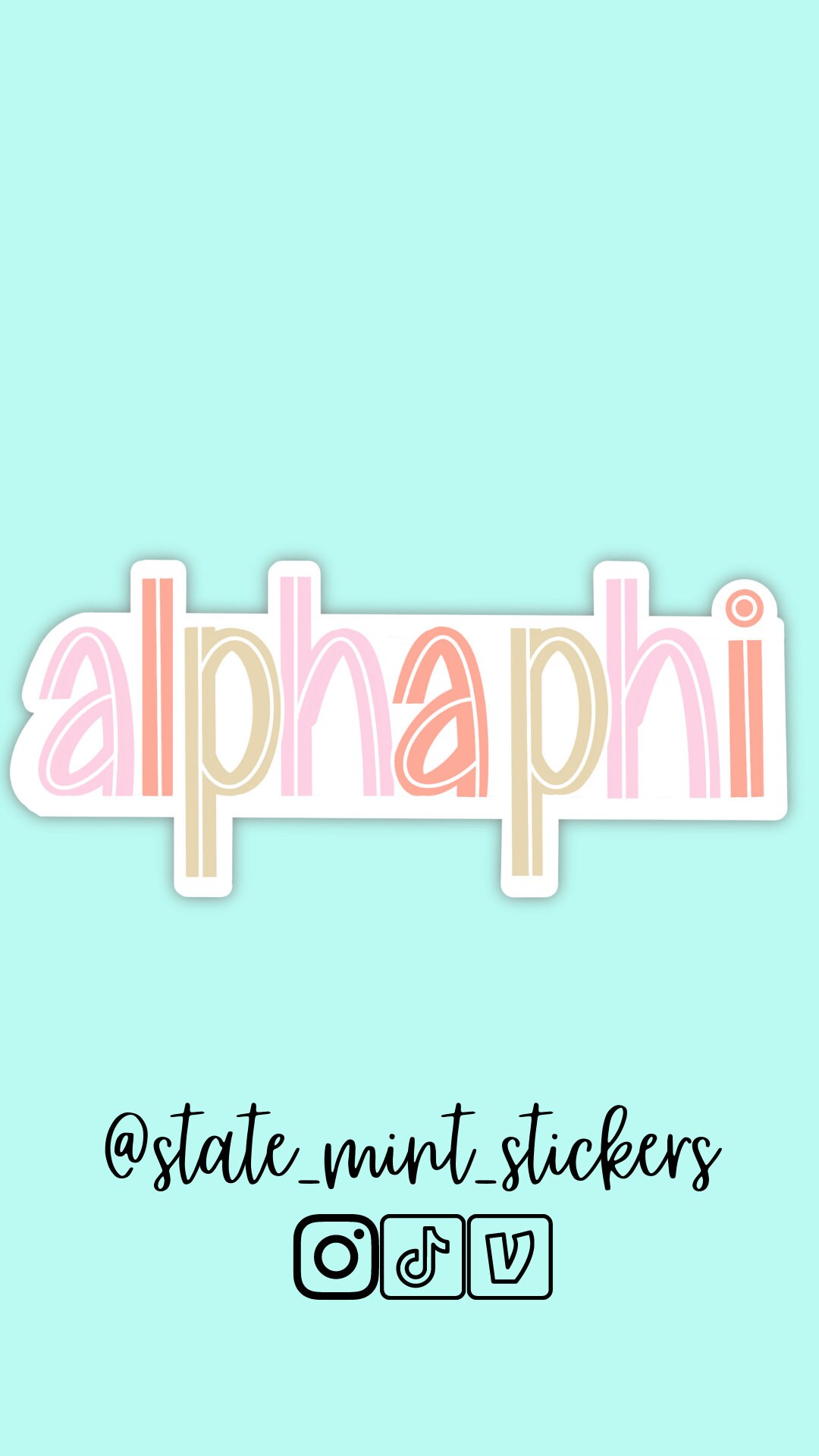 Alpha Phi Sorority Aphi Pastel Sticker | 3.5" Wide | Official Licensed ...