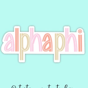 Alpha Phi Sorority Aphi Pastel Sticker | 3.5" Wide | Official Licensed ...