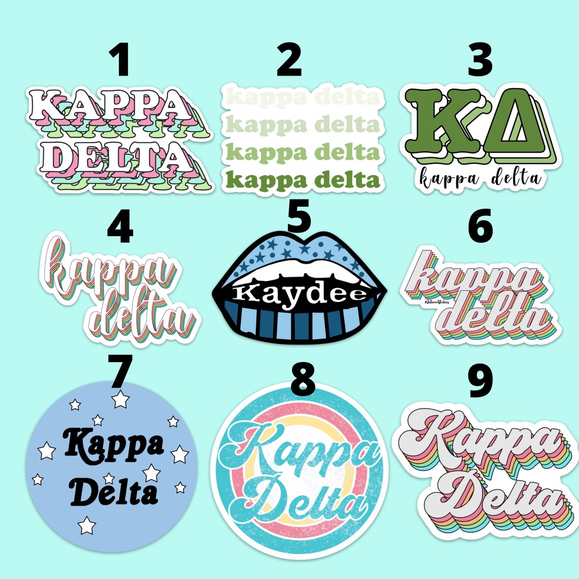 Kappa Delta Sorority Sticker Pack Perfect for Bid Day Big | Etsy