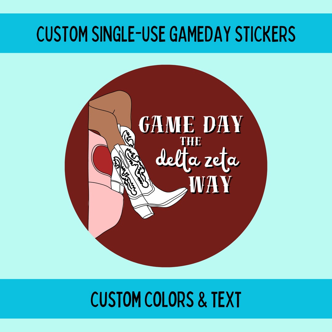 Custom Gameday Stickers | Single Use Stickers | Sorority Game Day ...