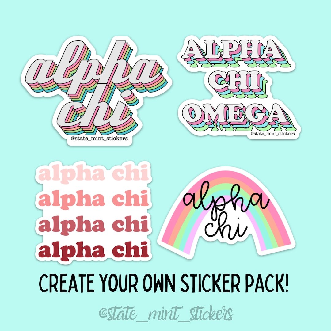 Alpha Chi Omega Sorority Sticker Pack | Alpha Chi Omega Stickers - Etsy