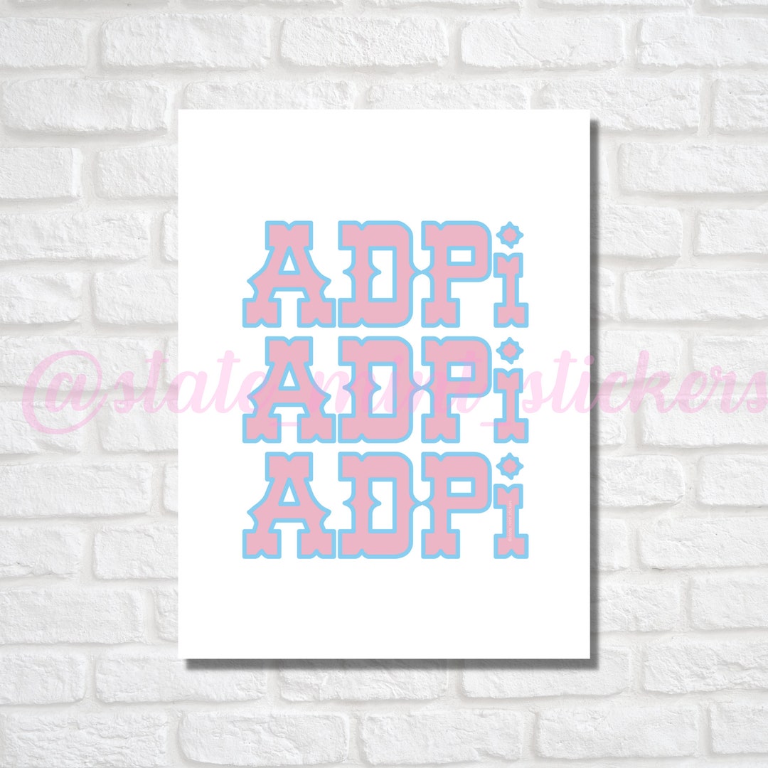 Alpha Delta Pi Adpi Sorority Gallery Wall Art Blush Pink - Etsy