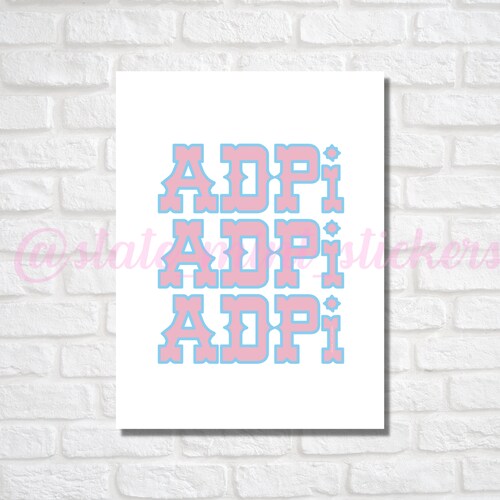 Alpha Delta Pi Sorority Blue Printable Art Print Adpi - Etsy