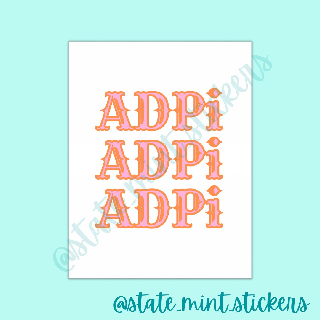 Alpha Delta Pi Adpi Sorority Gallery Wall Art Pink Orange Cowboy ...