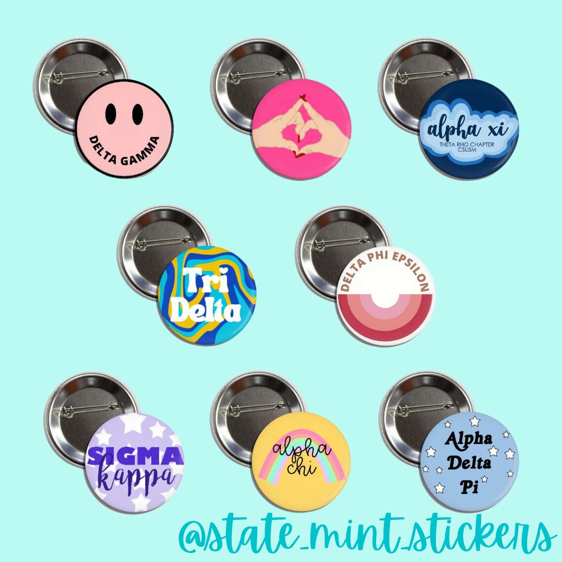 Sigma Kappa Buttons Custom Sorority Buttons / Pins Bid Day - Etsy