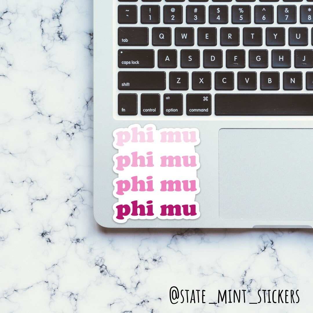 Phi Mu ΦΜ Sorority Pink Sticker Decal | 3.5" Wide / Decal | for Car ...