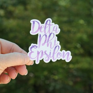 Delta Phi Epsilon Sorority Watercolor Vinyl Sticker / Decal / Decal ...