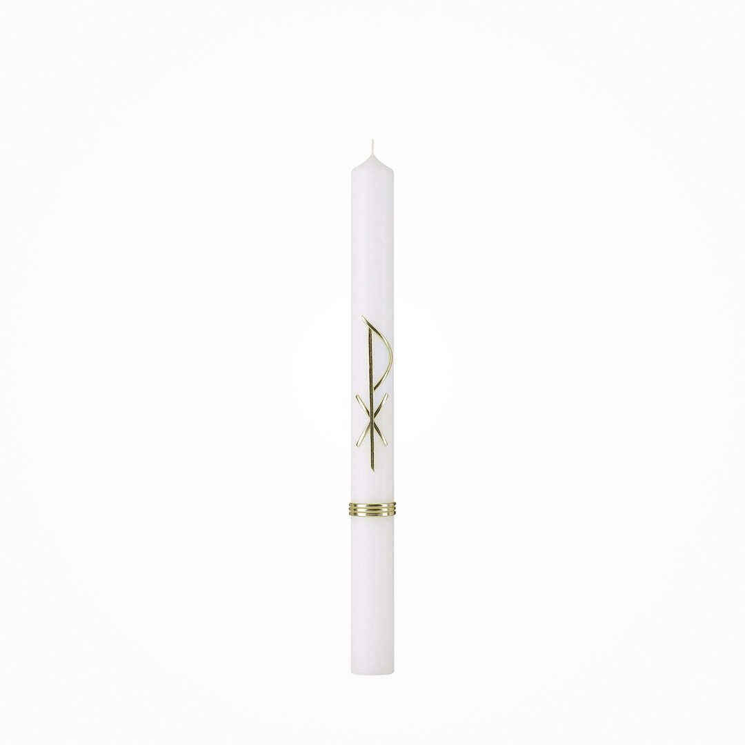Baptismal Candle Pax With Gold Wax Coating in White 400 X Ø 40 Mm With ...