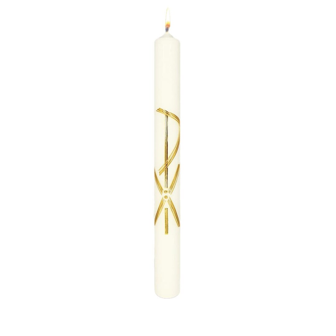 Baptismal Candle 400 X Ø 35 Mm in White Gold PX and Name Decoration - Etsy